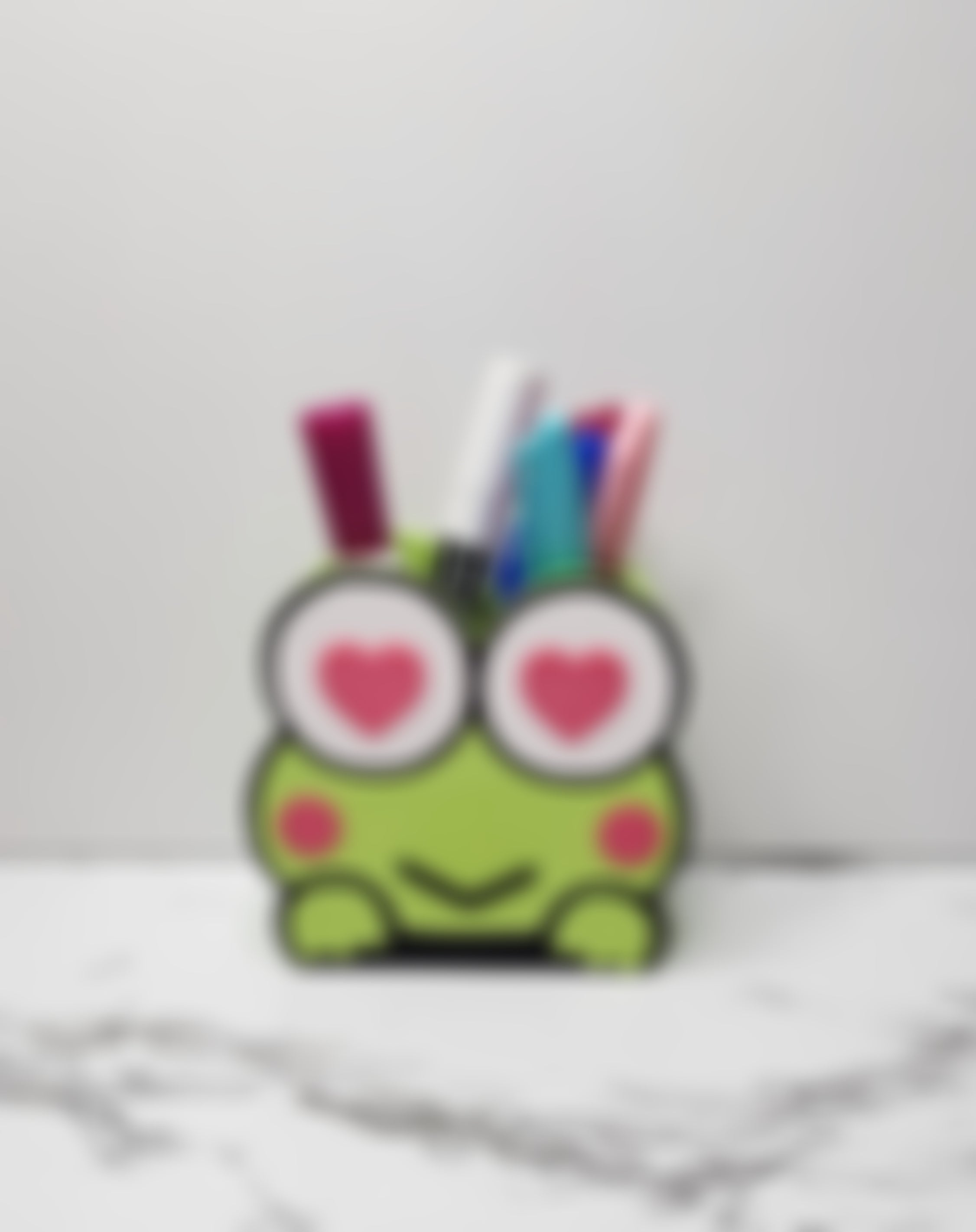*STL FILE ONLY* Valentine's Day Heart Eyes Frog Pencil / Pen Holder Di ...